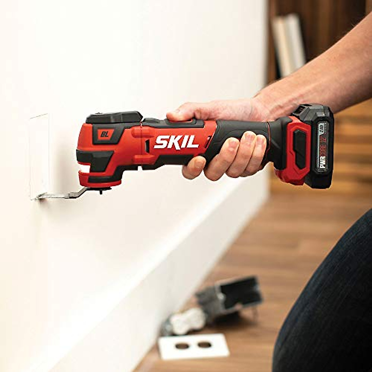 SKIL 3-Tool Combo Kit: Pwrcore 12 Brushless 12V 1/2" Cordless Drill Driver, Oscillating Multitool & Bluetooth Speaker, Includes Two 2.0Ah Lithium Batteries & Standard Charger - CB738801