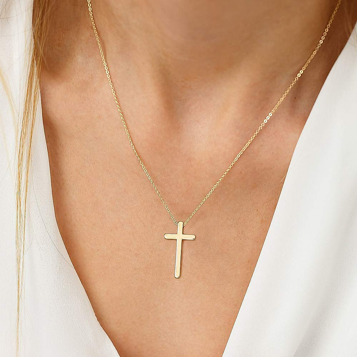 IEFLIFE 14K Gold Filled Cross Pendant Necklaces for Women, Mothers Day Birthday Gifts
