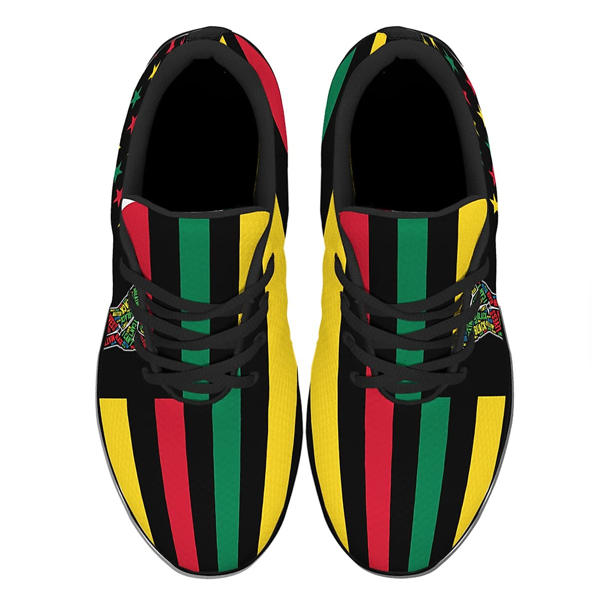 Juneteenth Black Woman Walking Shoes Lightweight Freedom Running Shoes Men Outdoor Fashion 1865 Sneaker Black Size 7.5