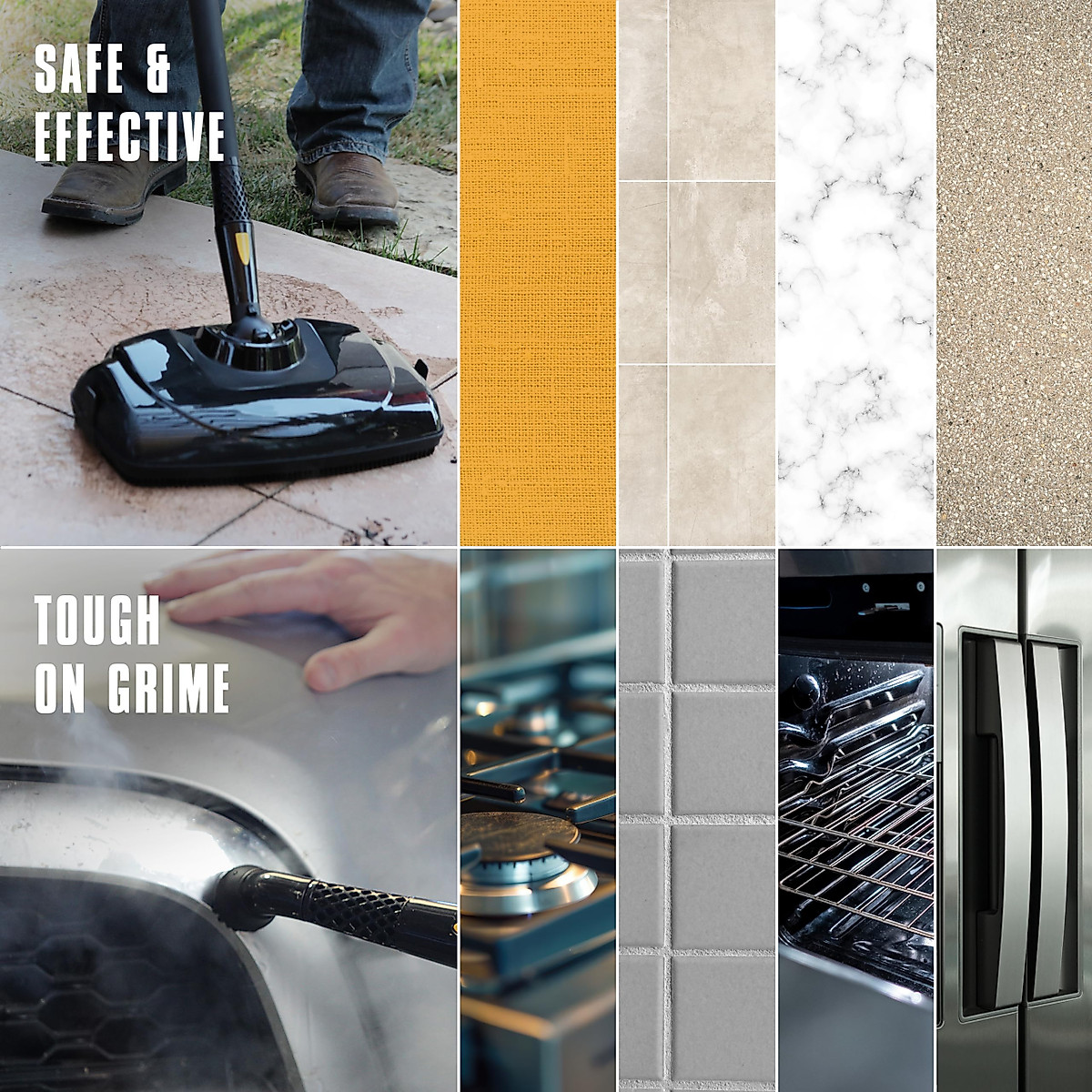 McCulloch MC1385 Deluxe Canister Steam Cleaner with 23 Accessories, Chemical-Free Pressurized Cleaning for Most Floors, Counters, Appliances, Windows, Autos, and More, 1-(Pack), Black