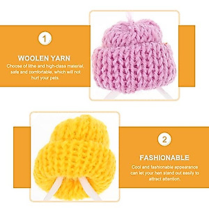 POPETPOP 10Pcs Chicken Hats for Hen Knitting Mini Hats Adjustable Pet Hats Pet Chicken Hat Decors (Mixed Style)