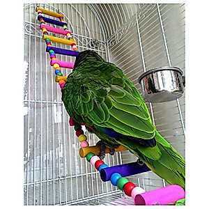 JJ Store Wooden 80cm Parrot Ladder Bridge Pet Bird Toys with Hooks