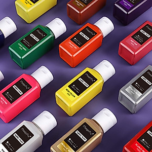 Magicfly Permanent Soft Fabric Paint Set, Set of 14(60ml Each) Textile Paints with 3 Brushes, No Heating Needed & Washable Fabric Paint for Clothes, Canvas, T-Shirts, Jeans, Bags, All DIY Projects