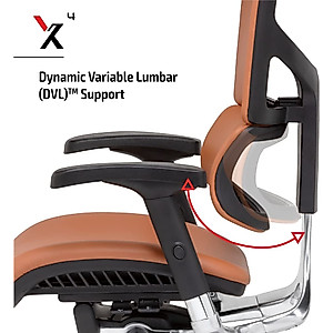 X-Chair X4 High End Executive Chair, Black Leather with Wide Seat & Headrest - Ergonomic Office Seat/Dynamic Variable Lumbar Support/Floating Recline/Stunning Aesthetic/Perfect for Office or Boardroom