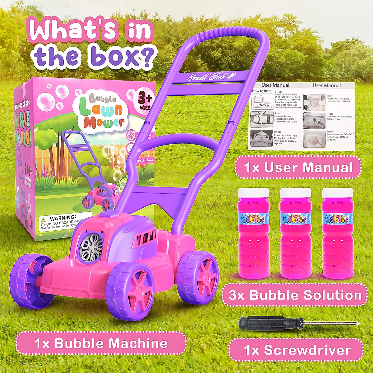 Bubble Lawn Mower for Toddlers