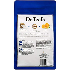 Dr. Teal's Vitamin C & Citrus Salt Bath Gift Set (4 Pack, 3lbs Ea.) - Glow & Radiance Vitamin C & Citrus Oils Blended with Pure Epsom Salt - Promote Glowing, Youthful Skin at Home