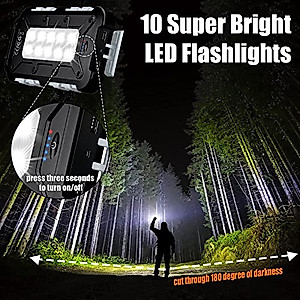 Ryoko Solar Charger Power Bank 20000mAh, Solar Phone Charger with Dual USB 5V Output, 10 LED Flashlights, Waterproof Outdoor Battery Pack for iPhone, Samsung, Switch, Tablet