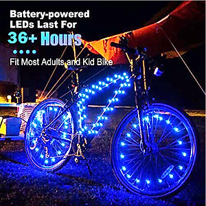 KIRIKIT Bike Frame Light, 9 Color in 1 Bike Wheel Spoke Light for Kids-Super Bright Waterproof Night Riding LED Bicycle Accessories with Batteries for Adult and Kid