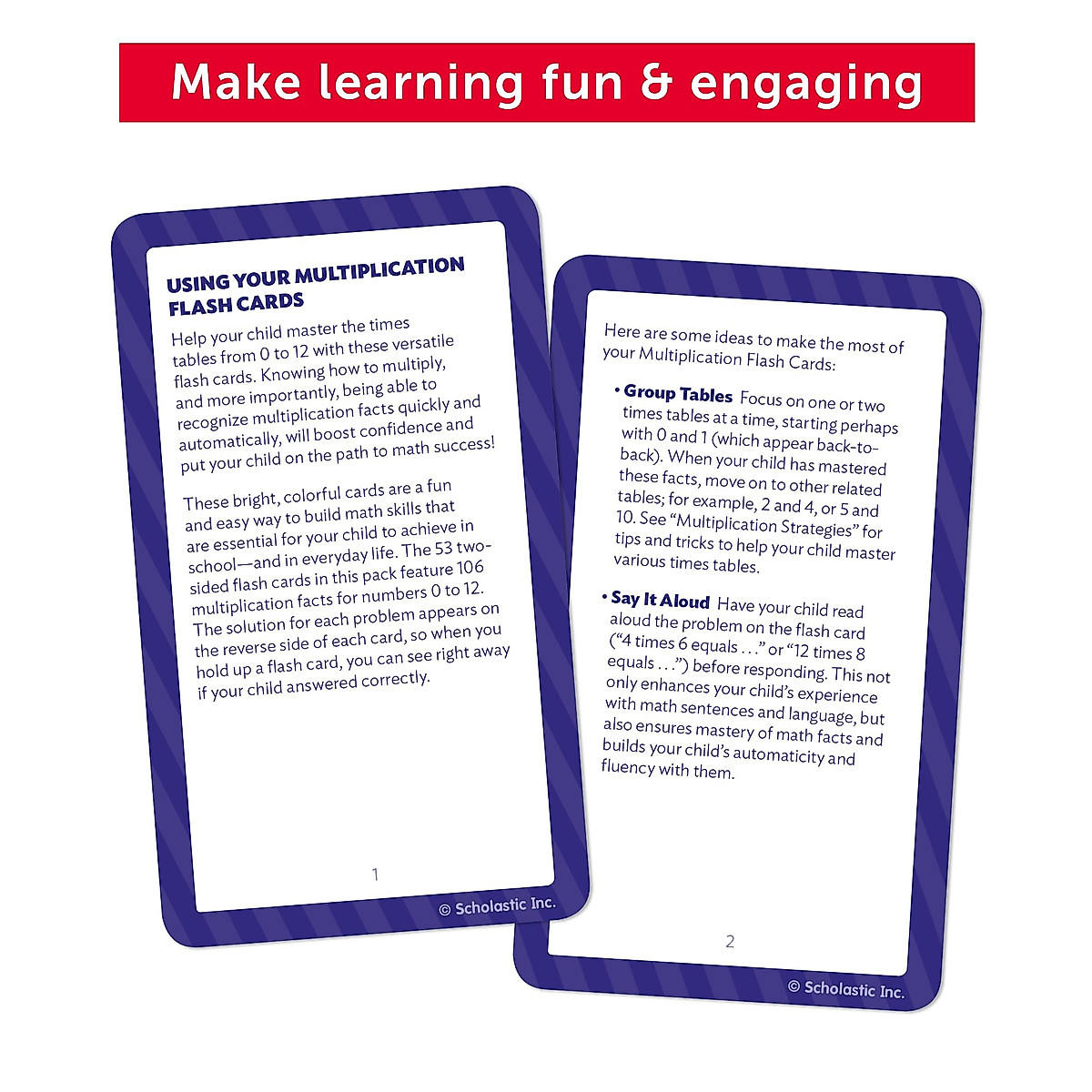 Flash Cards: Multiplication 0 - 12