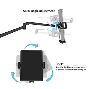 Smatree Tablet Floor Stand, 360 Degree Rotating with Height Adjustable Stand Compatible with 9-13 inch Ipad Pro/Air/Mini 2024, 12.4-11 inch Samsung Galaxy Tab S10/S9/S8, Surface Pro 11, eBook Reader