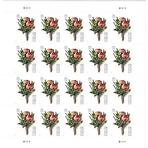 Celebration Boutonniere USPS Forever Stamps Sheet of 20 - New Stamp Issued 2017