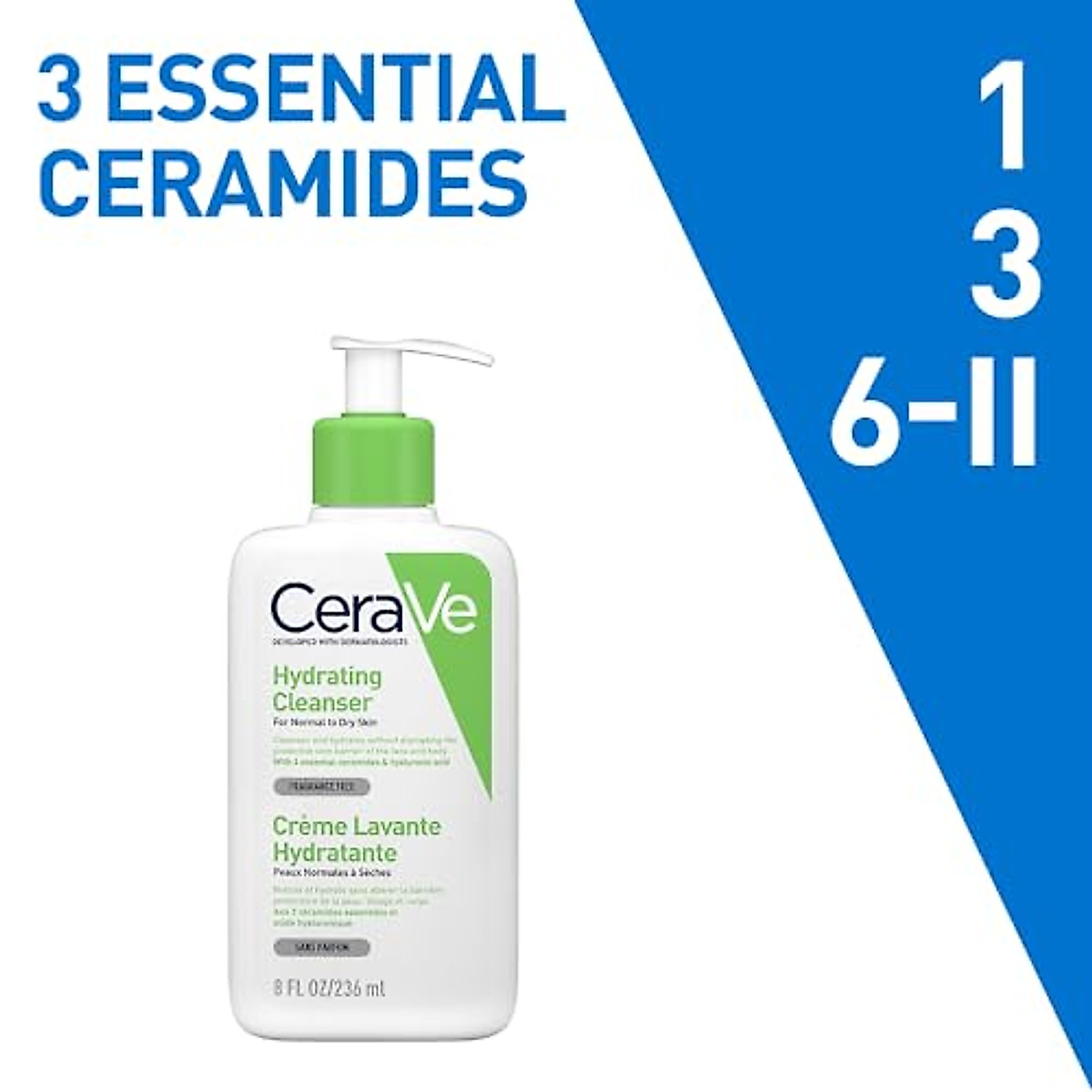 CeraVe Hydrating Cleanser | 236ml/8oz | Daily Face & Body Wash for Normal to Dry Skin