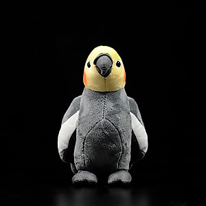 ZHONGXIN MADE Grey Cockatiel Plush Toy - Simulation 7 Inch Parrot Stuffed Animal, Cute Little Bird Doll as Gift for Your Friends