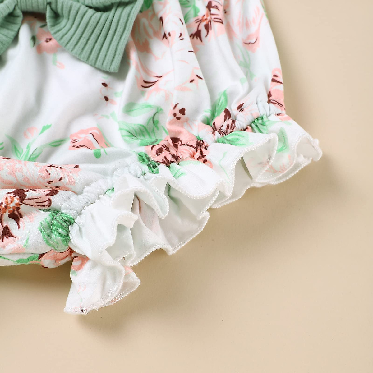 bilison Girl's Funny Letter Top Floral Pants With Headband Newborn Summer 3Pcs Sets Romper Outfit, Green-daddy's Girl, 0-3M