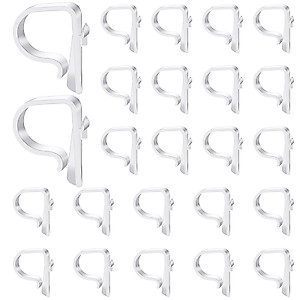 Church Pew Clips Heavy Duty Plastic Hooks Tablecloth Clips Chair Table Clips Translucent White Pew Clips Table Cloth Holders for Wedding Ceremony Church Aisle Railing Bow Decorations(24 Pieces)