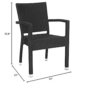 SAFAVIEH Outdoor Living Collection Kelda Wicker Arm Chairs