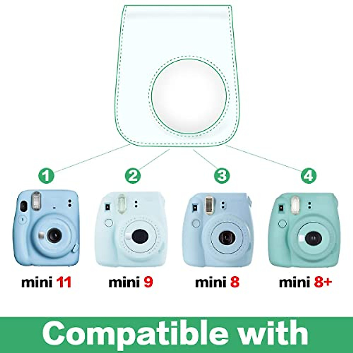 Protective & Portable Case Compatible with fujifilm for instax Mini 11/9 /8/8+ Instant Film Camera with Accessory Pocket and Adjustable Strap - Rainbow&Unicorn by SAIKA