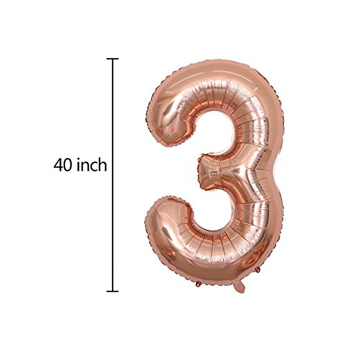 BALONAR 40 inch Jumbo 30 Rose Gold Foil Balloons for 30th Birthday Party Supplies,Anniversary Events Decorations and Graduation Decorations