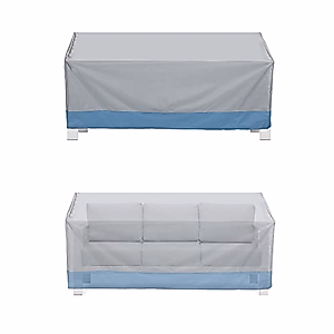 Solaste Patio Furniture Metal Couch Cover, 3-Seat All-Weather Aluminum Outdoor Sofa Cover, 600D Heavy Duty Waterproof Patio Sofa Cover 75" W x 28" D x 31" H