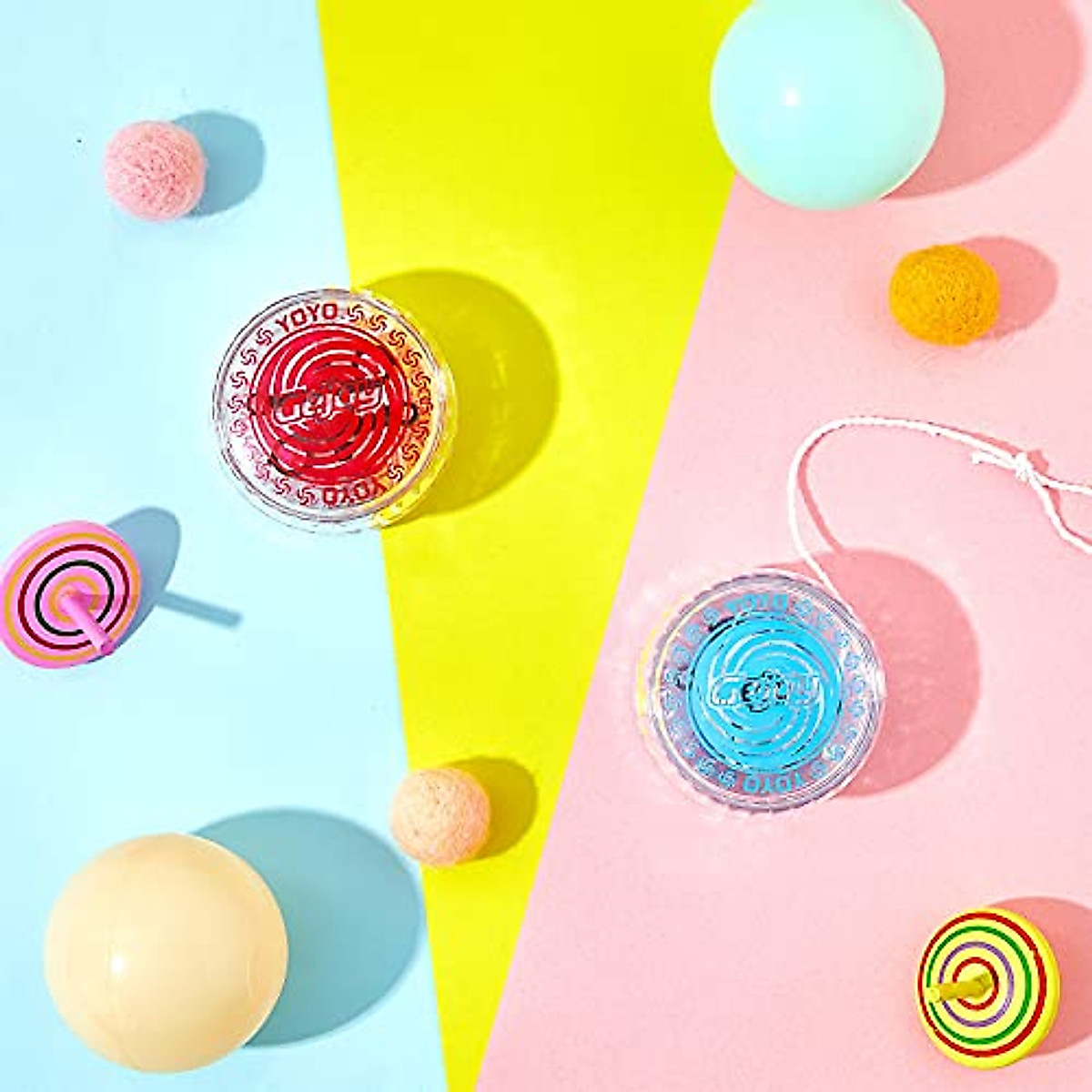 2 Pieces LED Light Up Beginner Toys Responsive Ball Bearing Toys for Birthday Christmas Party Goodie Bag Fillers Classroom Prizes (Tornado Style)