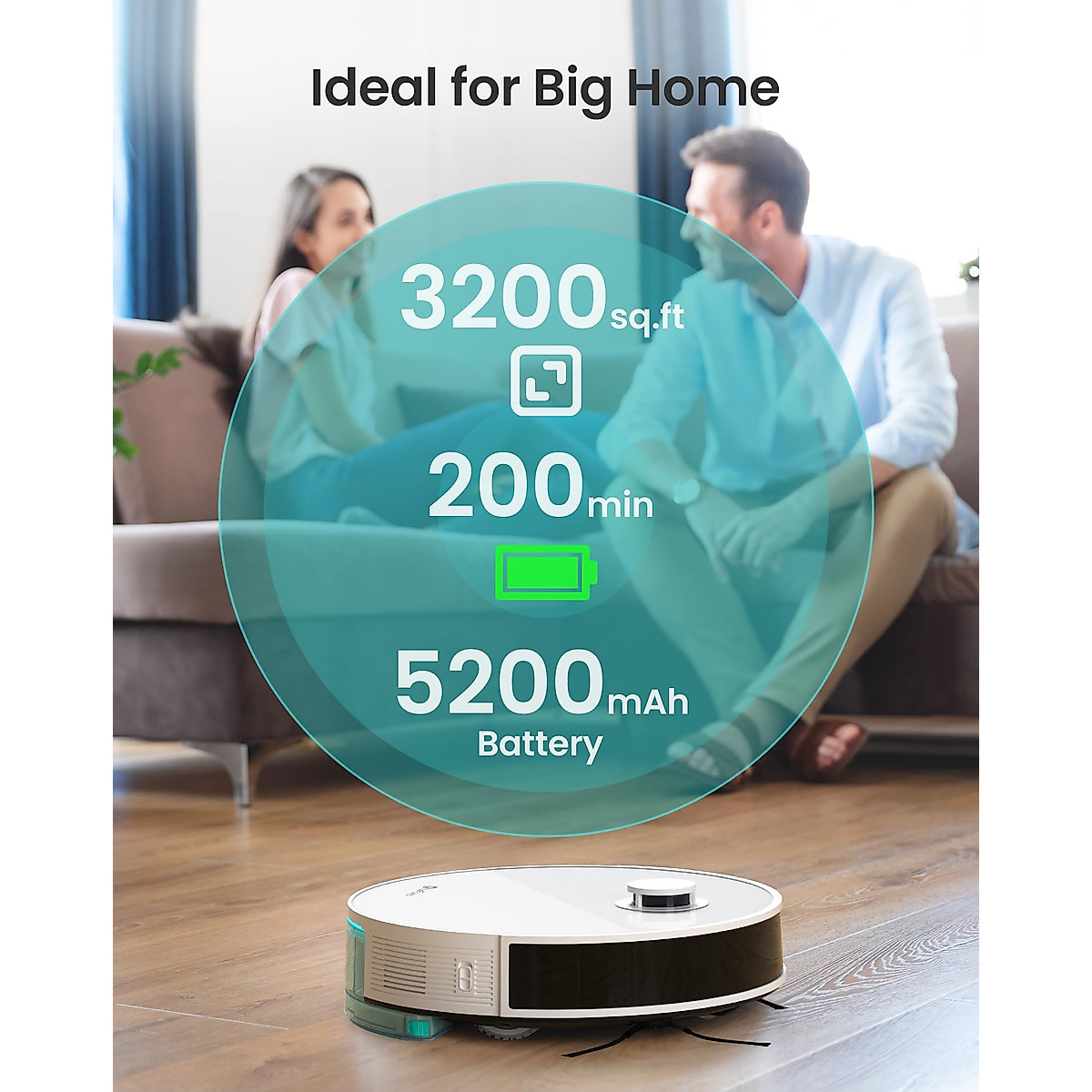 Lefant N3 Robot Vacuum and Mop Combo, Precision Mapping with Lidar & dToF Sensors, Max 4000Pa Suction, Ultrasonic Carpet Detection, Robotic Vacuum Cleaner with Sonic Mopping, WiFi/App/Alexa Control