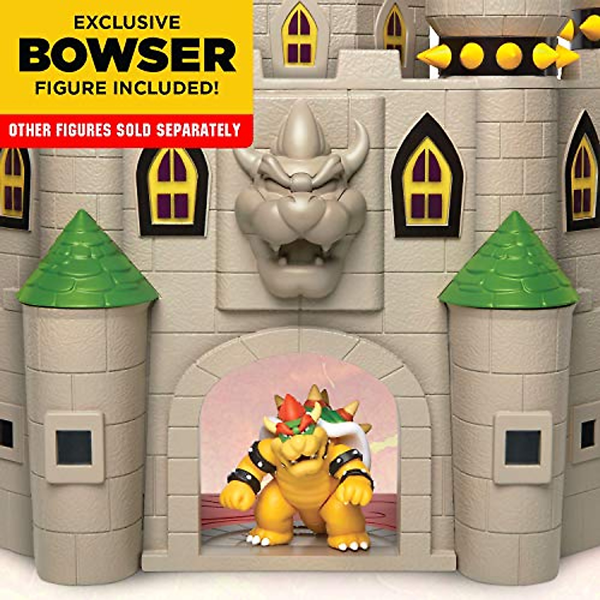 Super Mario Nintendo Deluxe Bowser's Castle Playset with 2.5" Exclusive Articulated Bowser Action Figure, Interactive Play Set with Authentic in-Game Sounds
