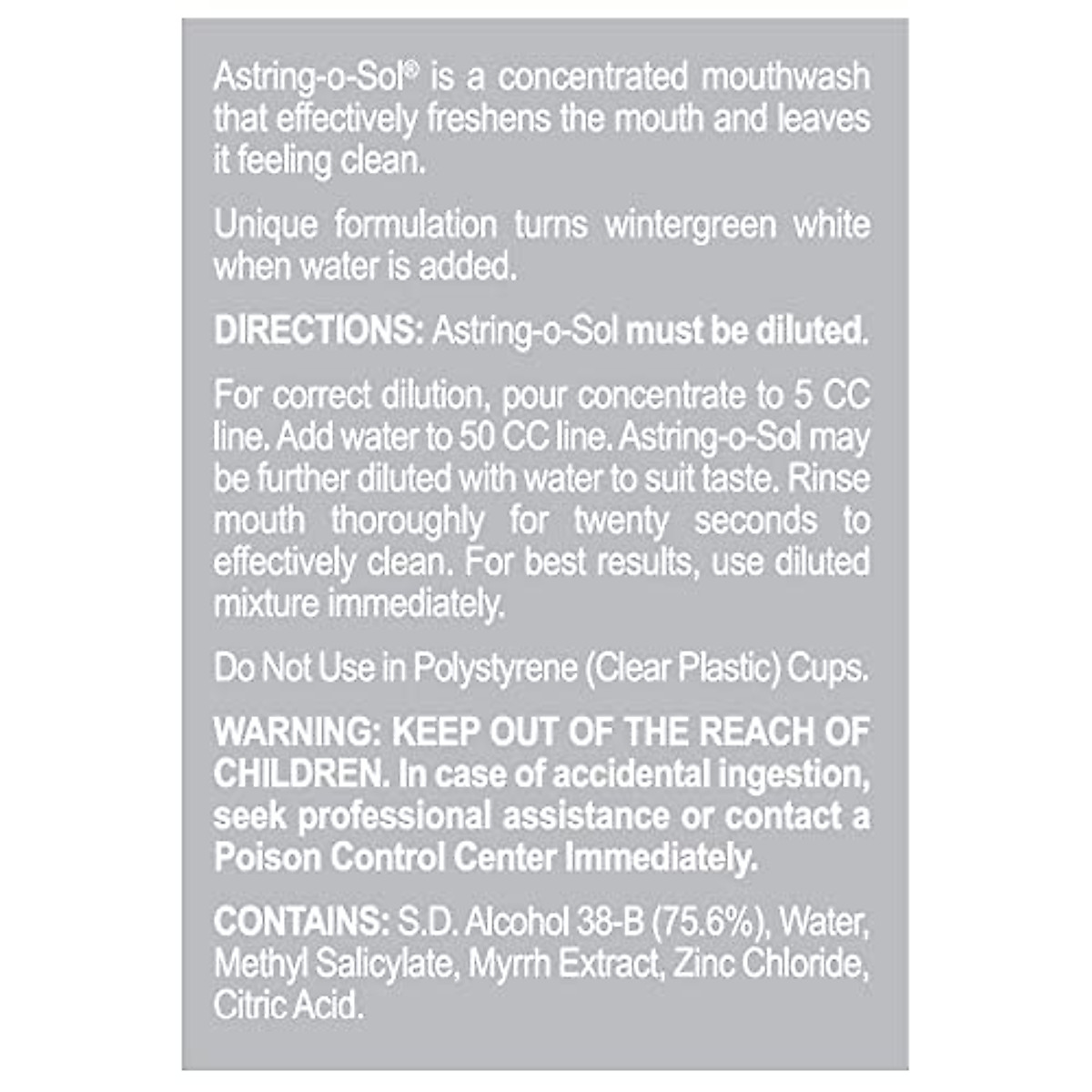 Astring-O-Sol Mouthwash Concentrate, 8 Ounces