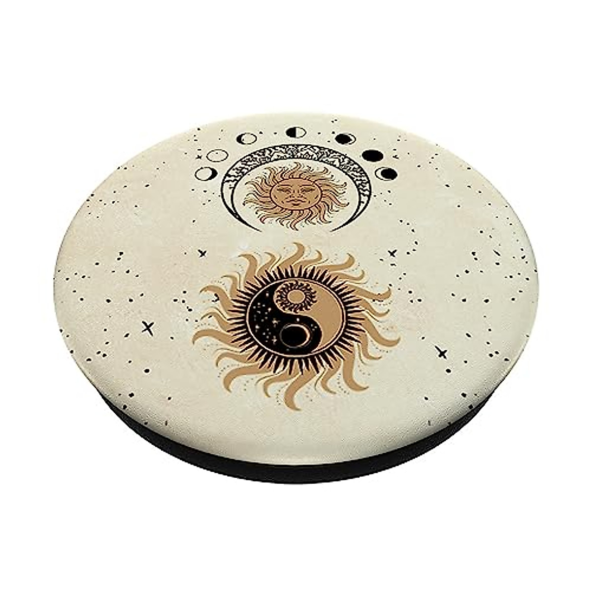 Sun Moon Phases Yin Yang Retro Mystical Tarot Card Aesthetic PopSockets Swappable PopGrip