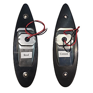 jamgoer Boat Navigation Lights 1 Pair Bow Light Waterproof Led 12V Stainless Marine Signal Sidelight for Pontoon Skiff Yacht (Red & Green)