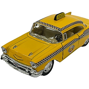 KiNSMART 1957 Chevy Bel Air Coupe Classic 🚖 Taxi Cab 5" 1:40 Scale Die Cast Metal Model Toy Car