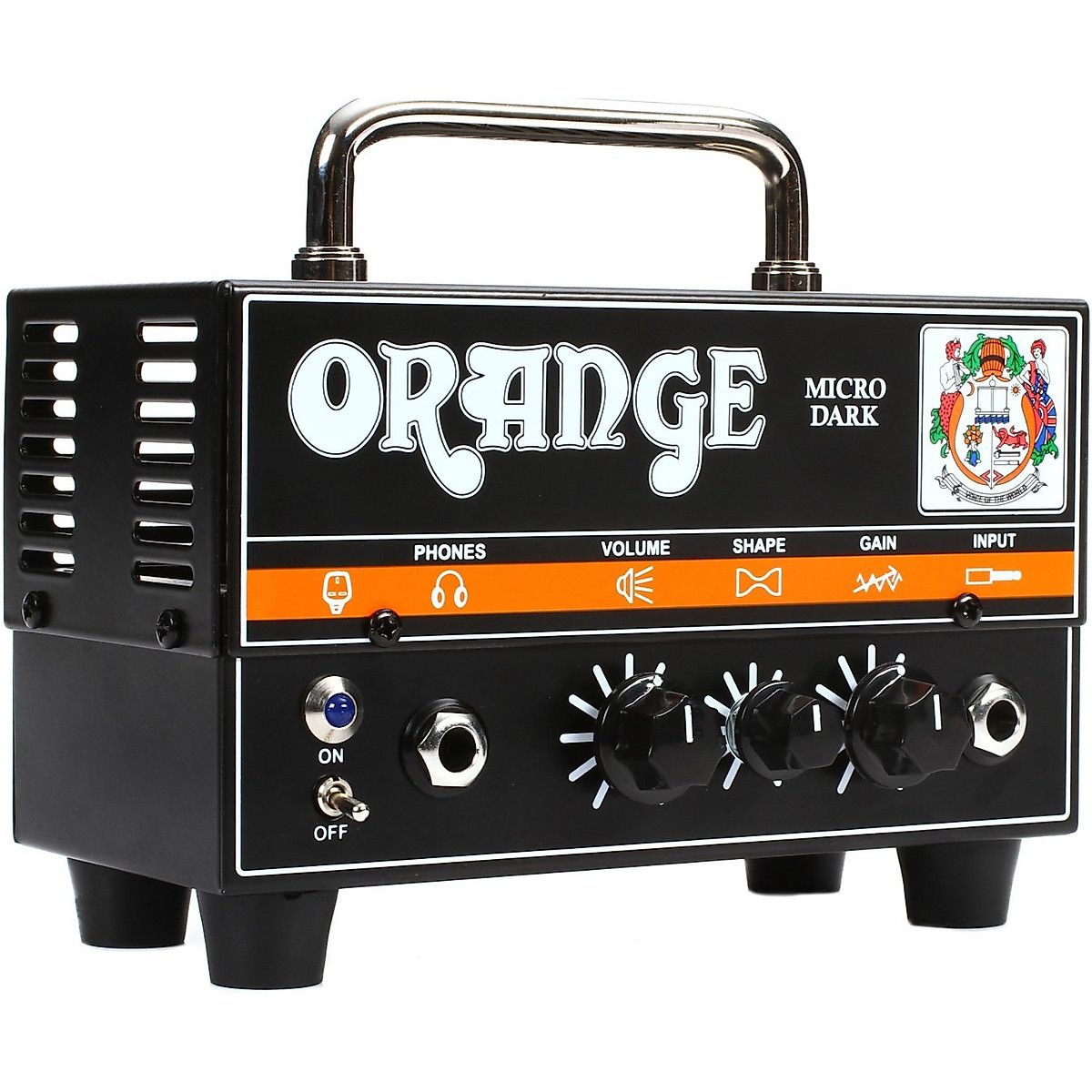 Orange Micro Dark Terror Hybrid Amp Head Mini Stack Combo w/ Cabinet and Speaker Cable, Black