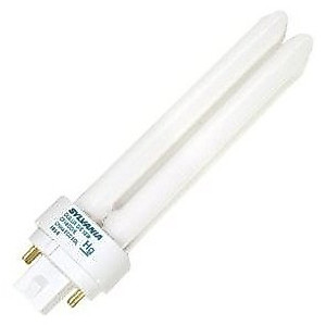 Sylvania 20683 (12-Pack) 18-Watt Double Tube Compact Fluorescent Light Bulb, 2700K, 1150 Lumens, 82 CRI, T4 Shape, 4-Pin G24q-2 Base