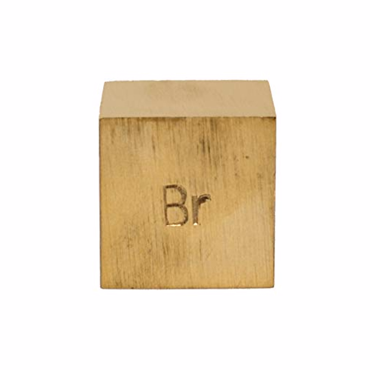 Density Cube, Brass (Br) with Element Stamp - 0.8 Inch (20mm) Sides - for Density Investigation, Specific Gravity & Specific Heat Activities - Eisco Labs