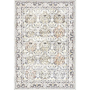 nuLOOM Rue Traditional Bordered Machine Washable Area Rug, 5' 3" x 7' 6", Beige