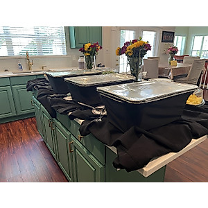 2 Pack Chafer Wind Guard | Decorative Chafing Dish Wind Guard | Flame Retardant Spandex Chafer Stand Cover for Indoor & Outdoor Buffet, Catering, Party, Weddings, Events | Washable Reusable | Black