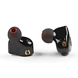 in-Ear Monitor Headphones in Ear Earbuds Earbuds Wired Earphone Dual Drivers Headphone with MMCX Detachable Cables,Noise-Isolating Earbud for Musicians Sweatproof Headphone (Black, with Mic)