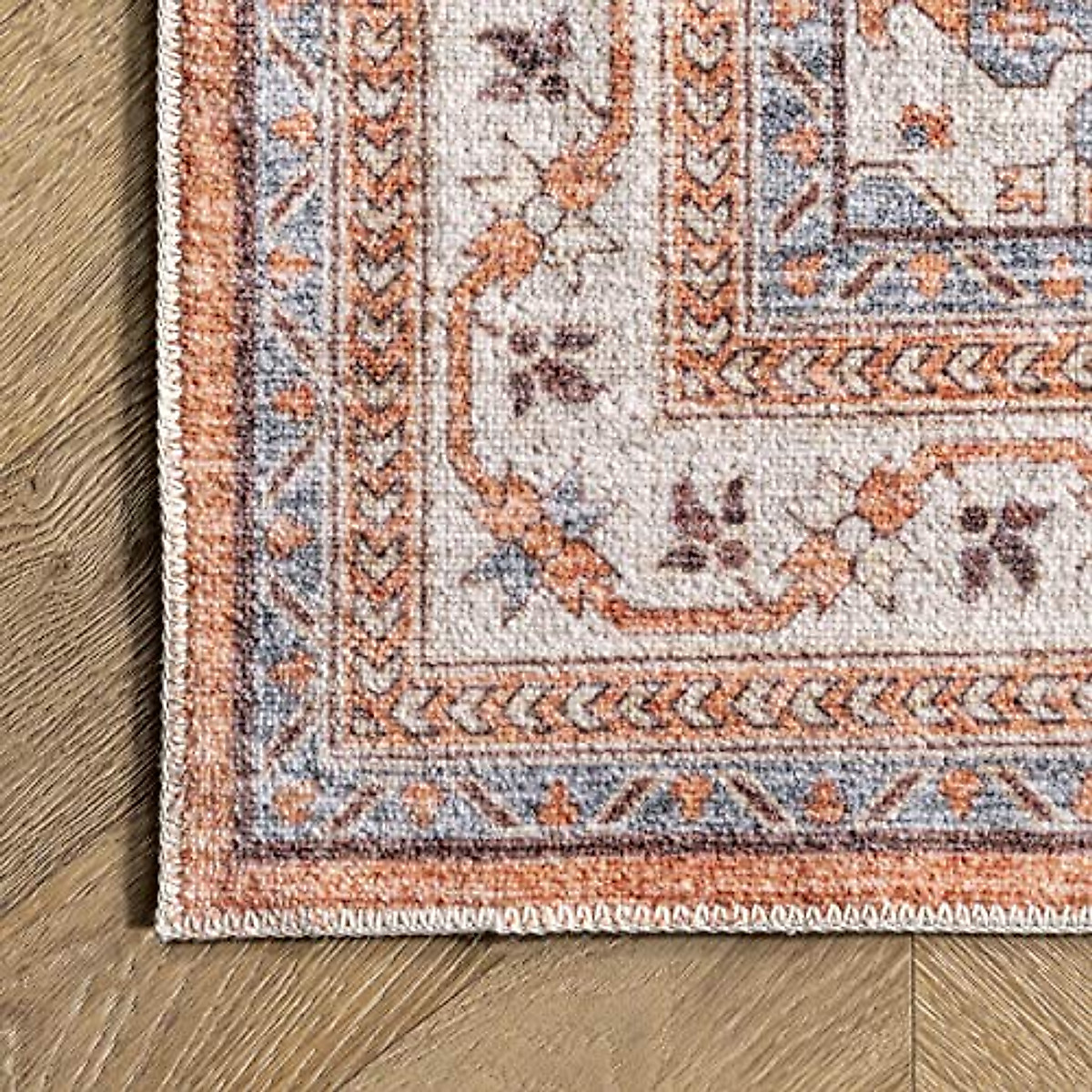 nuLOOM Sky Machine Washable Global Inspired Runner Rug, 2' 6" x 8', Rust