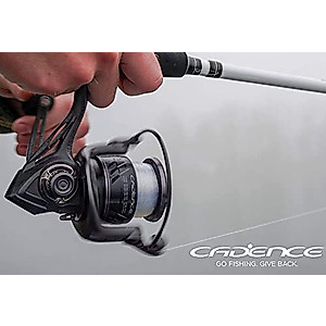 Cadence CC5 Spinning Combo Lightweight with 24-Ton Graphite 2-Piece Graphite Rod Carbon Fiber Drag System Smooth Strong Carbon Composite Frame & Side Plates Reel & Rod Combo(CC5-3000-70M)