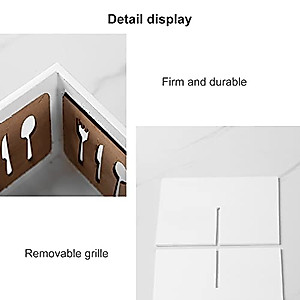 Flueyer Wood Cutlery Caddy, Decorative Wooden Knife and Fork Box Layered Kitchen Utensil Holder for Countertop, Kitchen Table, Cabinet, Pantry