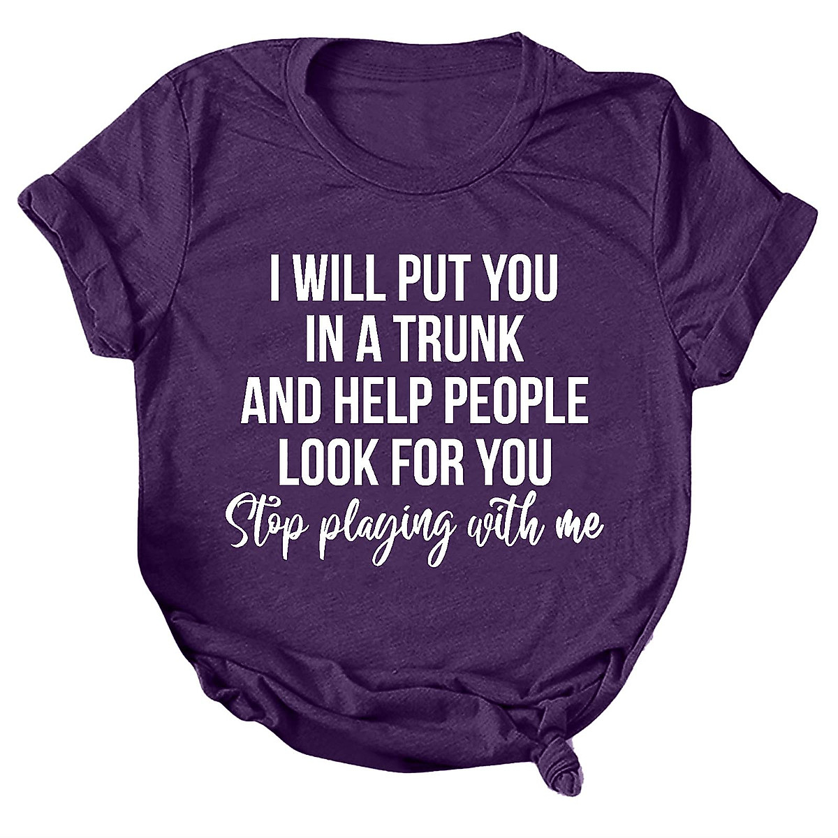 Aniywn Letter Print Short Sleeve O Neck Women T Shirt Top Summer Casual Funny Saying Graphic Blouse Tee Tops for Girls Purple