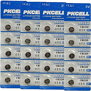 BlueDot Trading 20 Quantity: CR1220 Button Coin Cell Batteries 3 Volt Lithium Metal Manganese Dioxide Non-Rechargeable for Watches, Toys, Remote Controls in Retail Blister Pack Cards