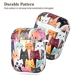 Drodalala Airpod Case for Women Girls Kids, Airpod Case Cover with TPU Durable Protective Cover, Shockproof Drop Proof Cool Airpods Case with Keychain (Cat Airpod Case