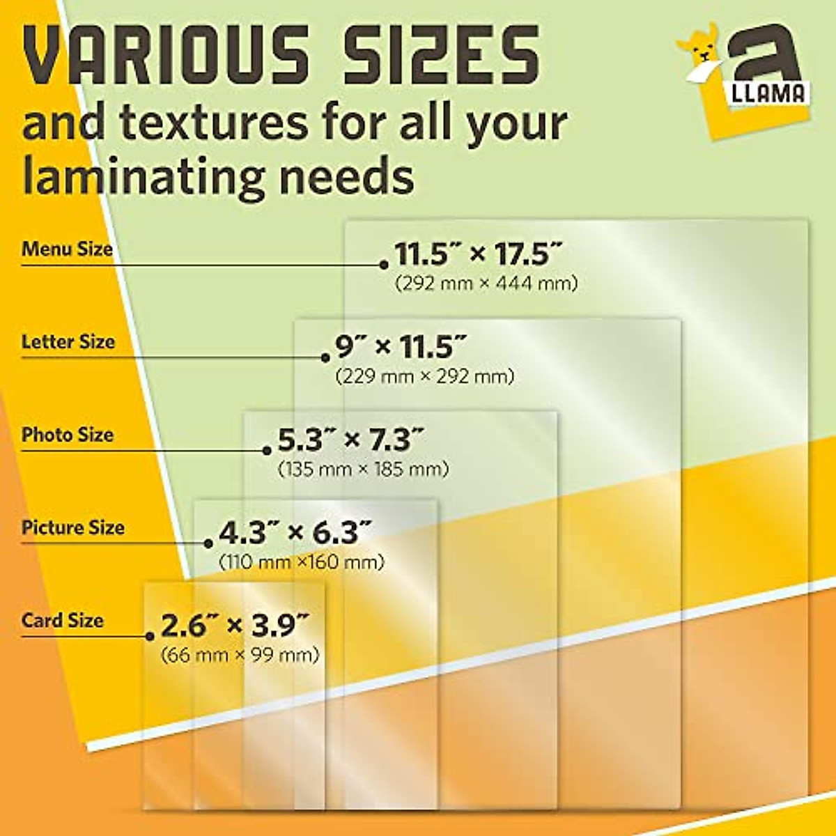 Thermal Laminating Pouches, Matte Finish, 2.6 x 3.9 Inches, 5 Mil Thick, 50 Pack of Business Card Laminating Pouches, Suited for Laminating Sheets Business Card Size 2 x 3.5