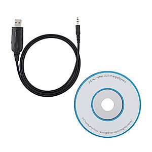 USB Programming Cable Cord with CD Software, Two Way Radio Programming Cable for KT8900 Radio Transceiver