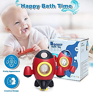 Sitodier Bath Toys | Bath Toys for Toddlers 1-3 Years Old | Space Spray Water with Rotatable Fountain Shower Bathtub Toys | Baby Shower Bath Toys for Toddlers Boys Girls 1 2 3 4 Years