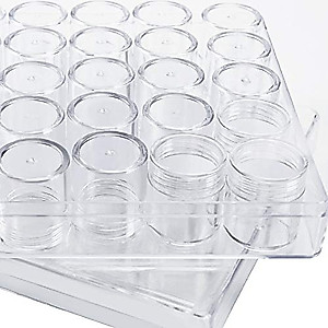 ZOENHOU 4 Pack 30 Grids Diamond Painting Storage Containers, Embroidery Diamond Storage Box Beads Organizer Case with Lid Clear Nail Art Accessories with 2 PCS Label Stickers for Jewelry DIY