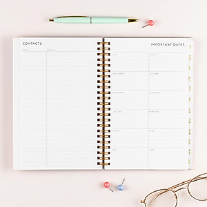 Ashley G for Blue Sky 2023-2024 Academic Year Weekly and Monthly Planner, 5" x 8", Flexible Cover, Wirebound, Multi Color Smoke (133682-A24)