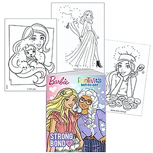 Barbie Funtivity Dot-to-Dot Activity & Coloring Book Set for Kids Toddlers - Set of 2 Books 'Bright Ideas' & 'Strong Bond'