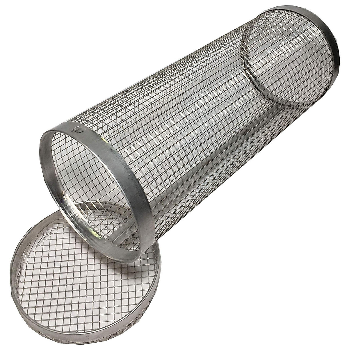 Rolling Grilling Baskets for Outdoor Grilling,BBQ Rolling Grill Basket,Grilling Basket,Rolling Grill Baskets for Outdoor Grill Vegetables,French Fries,Seafood,Meat (11.8X 3.74 inch) (Size : 2PCS 7.87