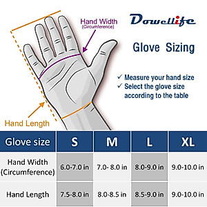 Dowellife Large Grey Protective Gloves with Cut Resistance, Machine Washable